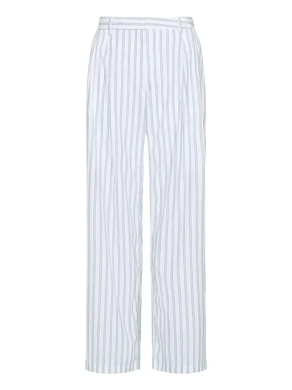 TWP Sulli Pants In Hairline Stripe - White Midn