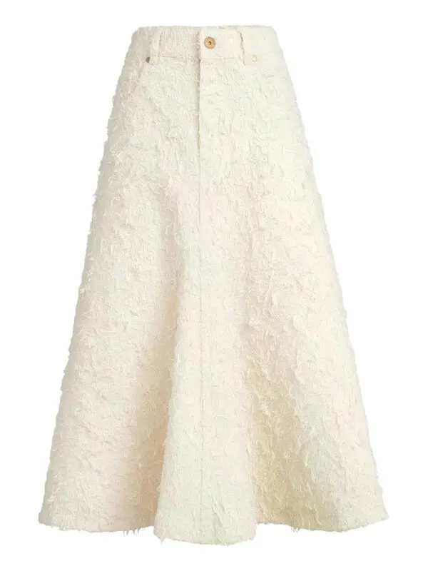 Brunello Cucinelli Fuzzy-texture Midi Skirt - Neutrals