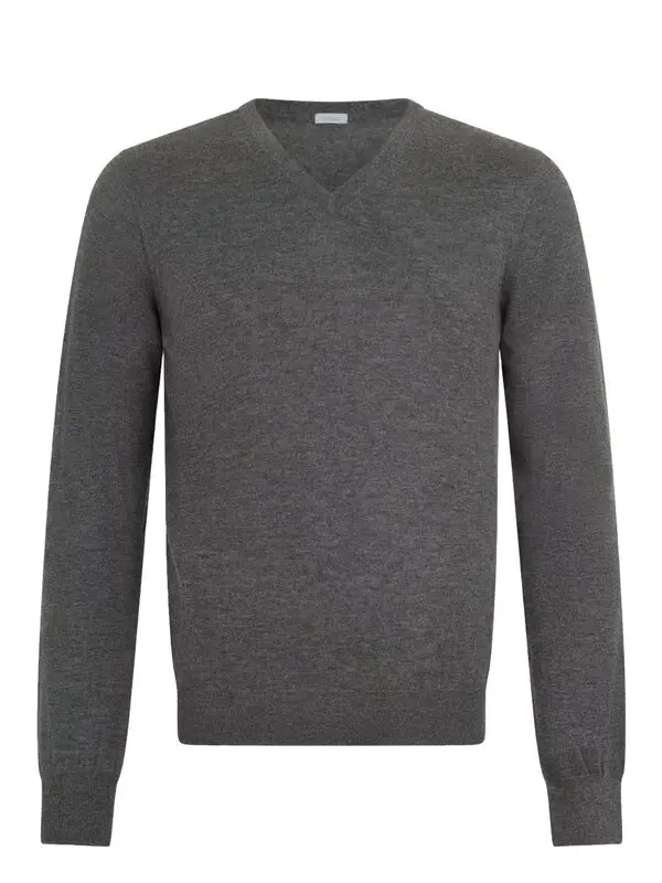 Malo V-neck Long-sleeve Sweater - Grey
