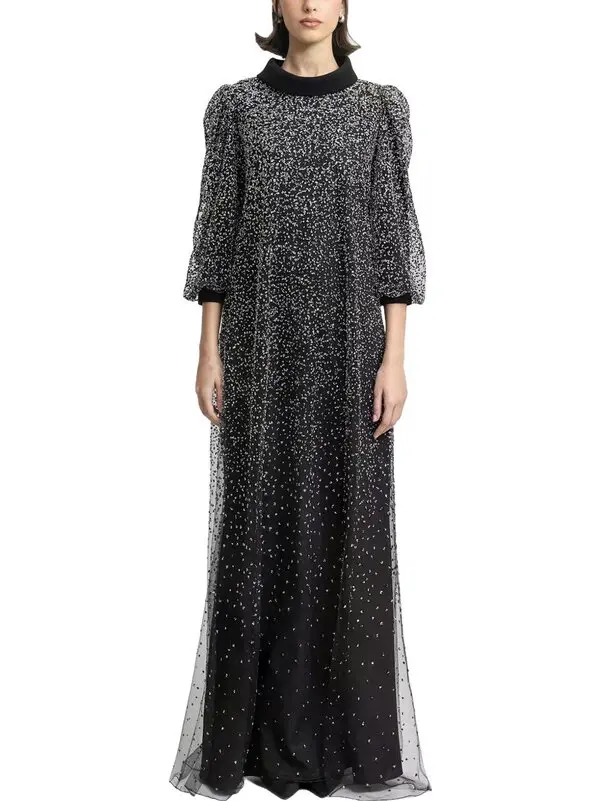 GEMY MAALOUF Beaded-embellishment Maxi Dress - Black