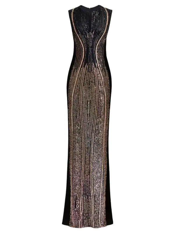 GEMY MAALOUF Embellished Sleeveless Maxi Dress - Black