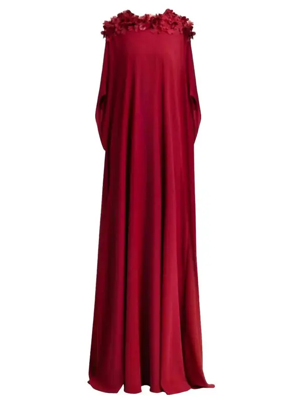 GEMY MAALOUF Floral-embellished Kaftan Dress - Red