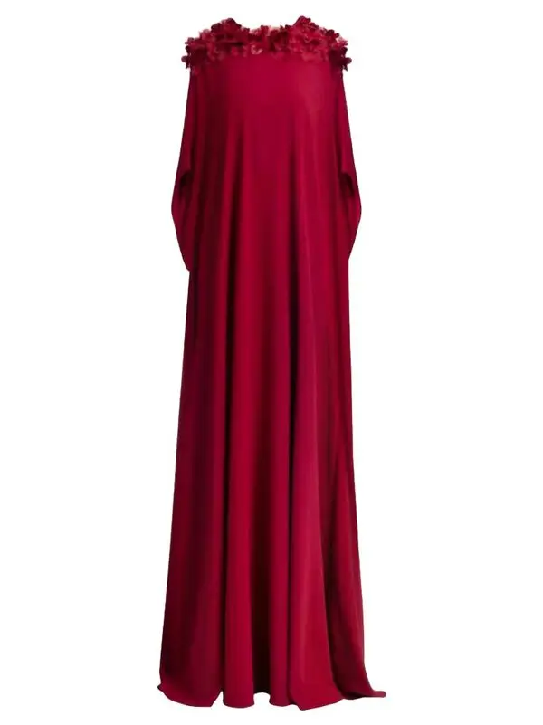 GEMY MAALOUF Floral-embellished Kaftan Dress - Red