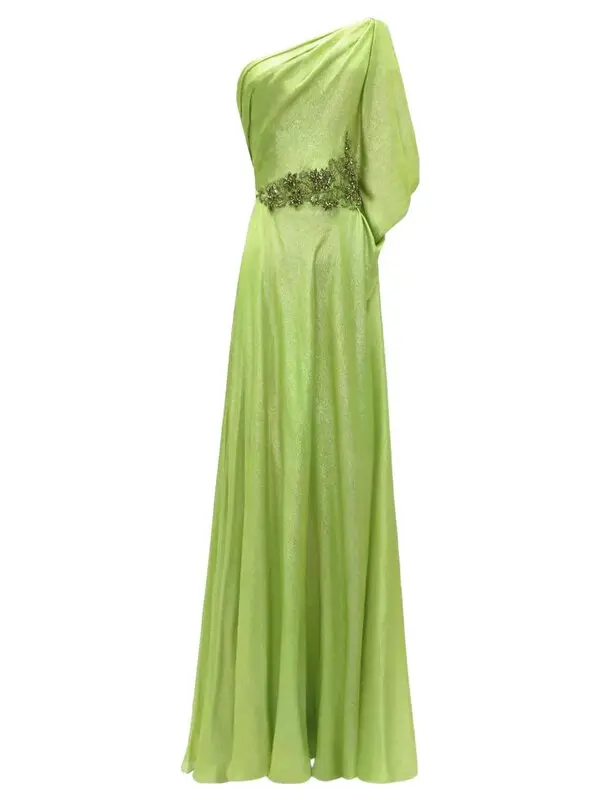 GEMY MAALOUF One-shoulder Beaded Gown - Green