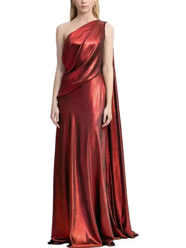 GEMY MAALOUF Asymmetrical Open-back Maxi Dress - Red