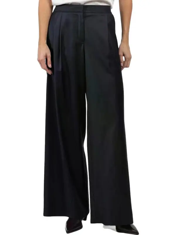Dusan Pleated Wide Leg Trousers - Blue