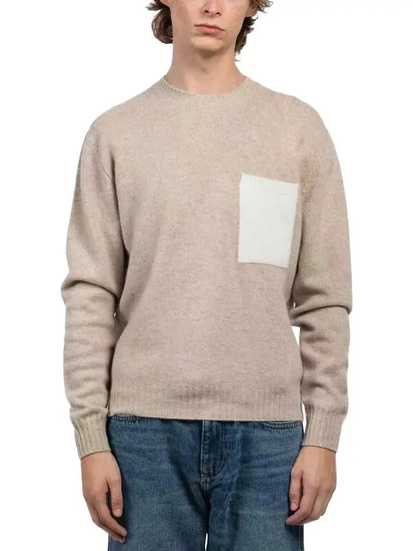 04651/TRIP IN A BAG Pocket Crew-neck Sweater - Neutrals