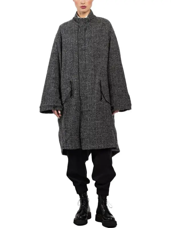 LIMI FEU Herringbone Mods Coat - Grey