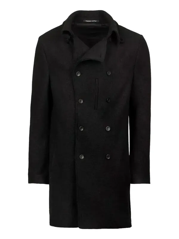 HANNES ROETHER Double-breasted Coat - Black