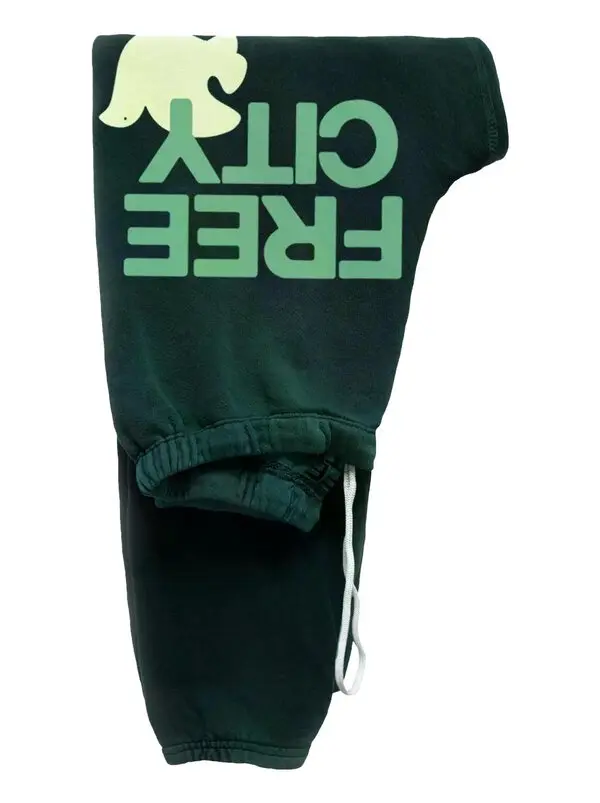 FREECITY Logo-print Drawstring Sweatpants - Green