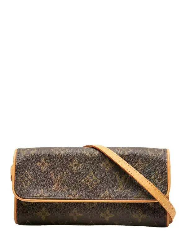 LOUIS VUITTON 2002 Monogram Pochette Twin Pm Crossbody Bag - Brown