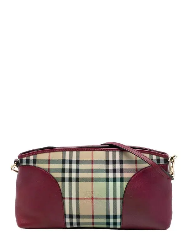 Burberry Haymarket Check Coated Canvas Chichester Crossbody Bag - Brown