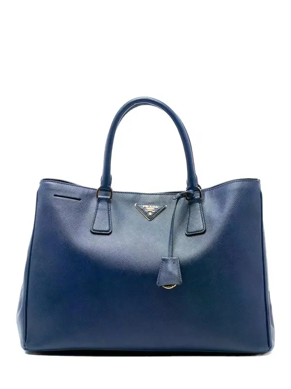 Prada Large Saffiano Lux Galleria Tote Satchel - Blue