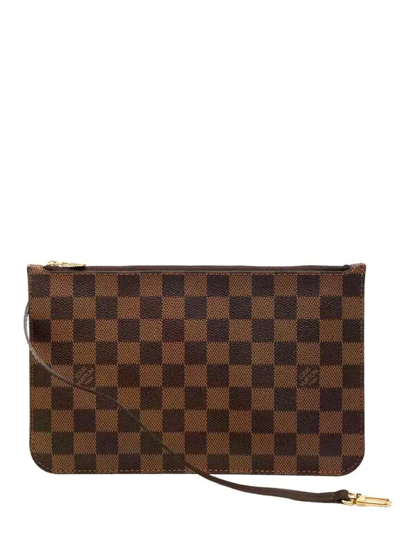 LOUIS VUITTON Damier Ebene Neverfull Mm Pouch - Brown