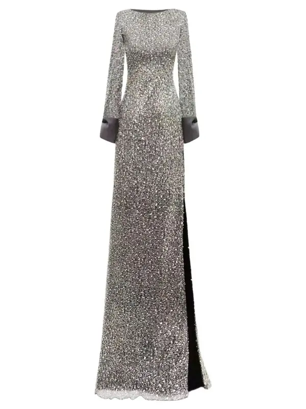 GEMY MAALOUF Side-slit Maxi Dress - Grey