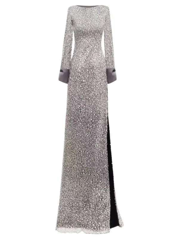 GEMY MAALOUF Side-slit Maxi Dress - Grey