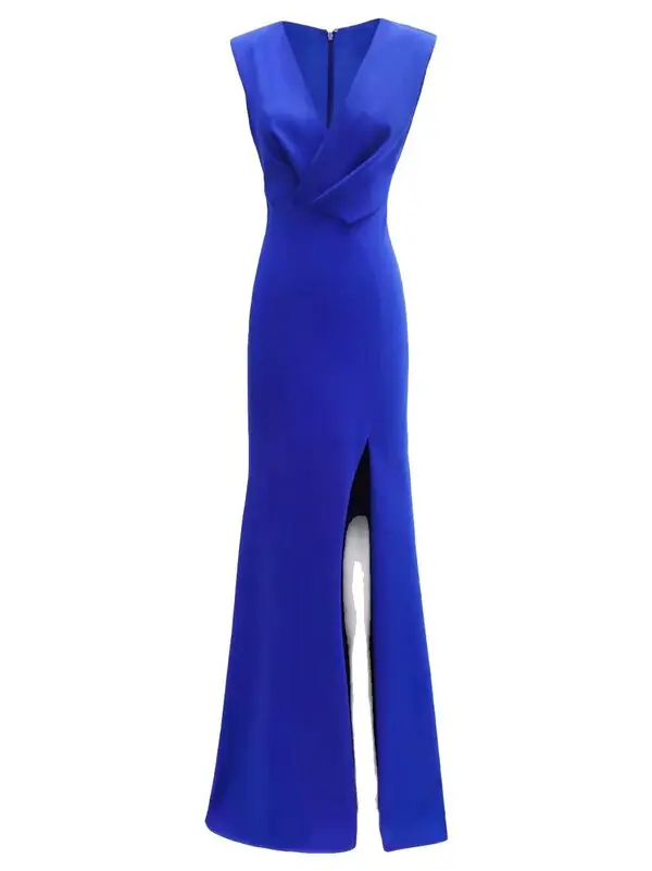 GEMY MAALOUF Asymmetrical-waist Maxi Dress - Blue