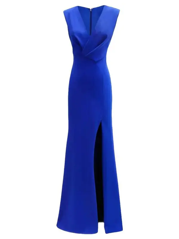GEMY MAALOUF Asymmetrical-waist Maxi Dress - Blue