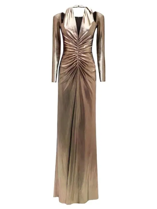 GEMY MAALOUF Long-sleeve Maxi Dress - Gold