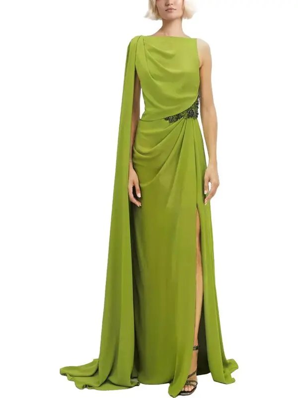 GEMY MAALOUF Beaded Waistline Gown - Green
