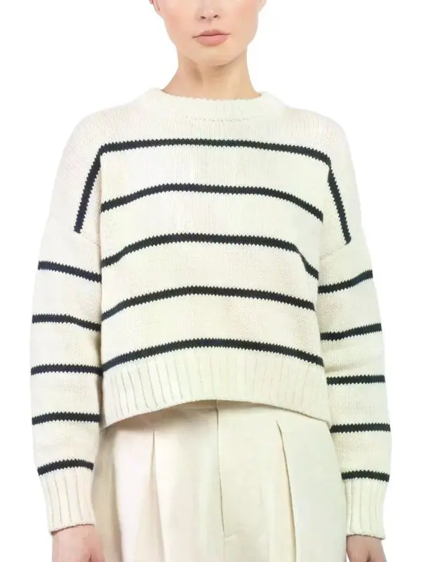 Jenni Kayne Striped Crew-neck Sweater - Neutrals
