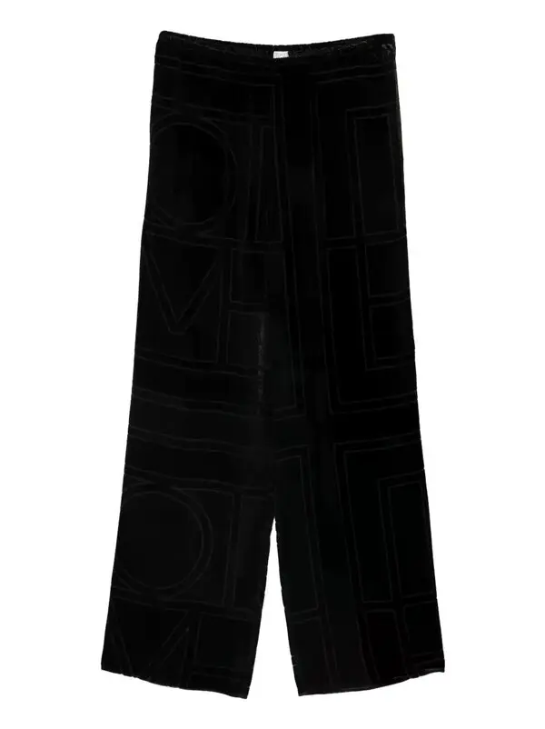 TOTEME Geometric-pattern Trousers - Black