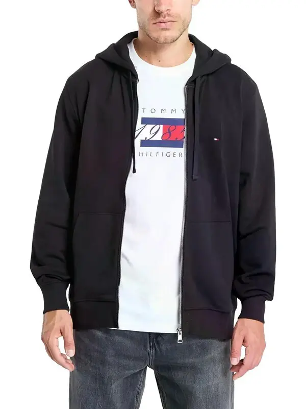 Tommy Hilfiger Essential Terry Zip-up Cardigan - Black