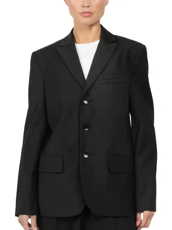 Tibi Button-fastening Flap-pocket Blazer - Black