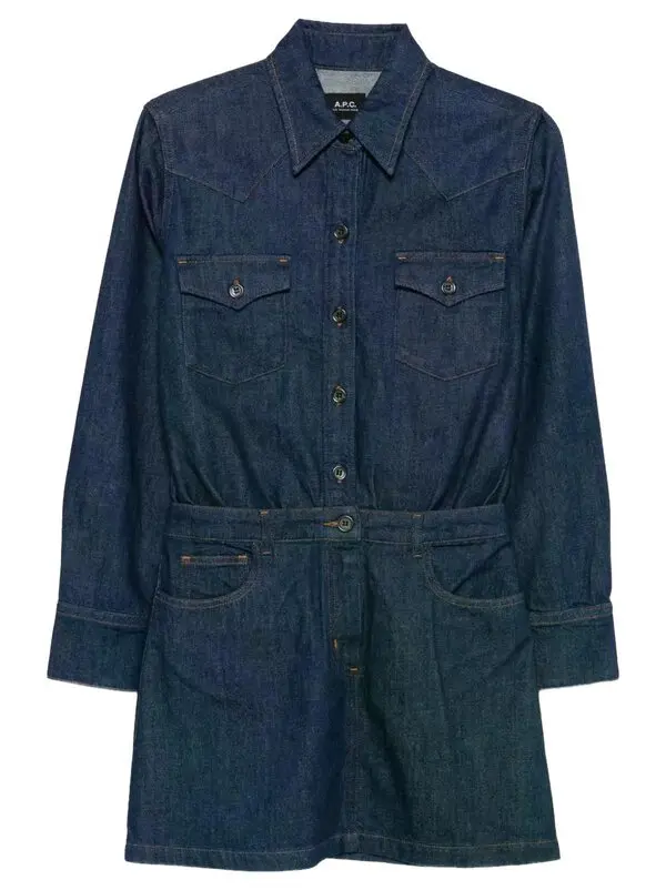 A.p.c. Denim Mini Dress - Blue
