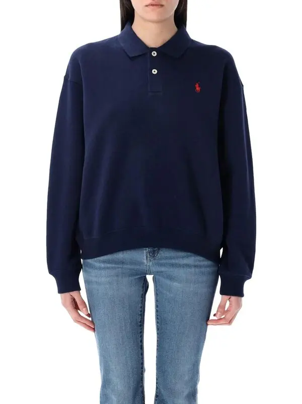 Polo Ralph Lauren Cotton Polo-collar Sweatshirt - Navy