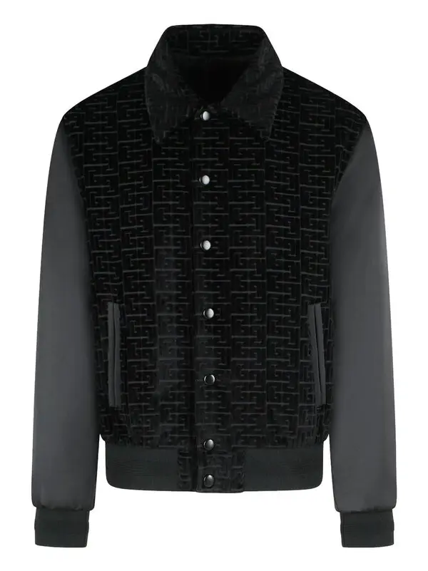 Balmain Monogram Bomber Jacket - Black