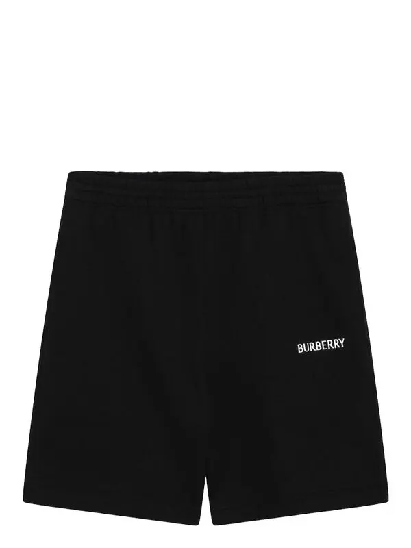 Burberry Logo Cotton Shorts - Black