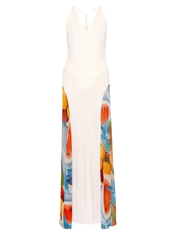 DONDE ESTEBAN Long Length Printed Dress - White