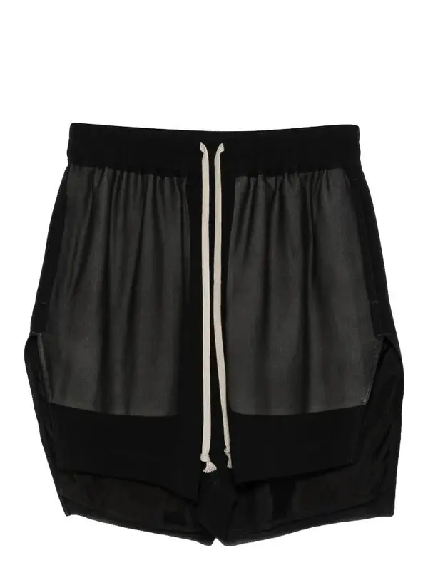 Rick Owens Panelled Silk Shorts - Black