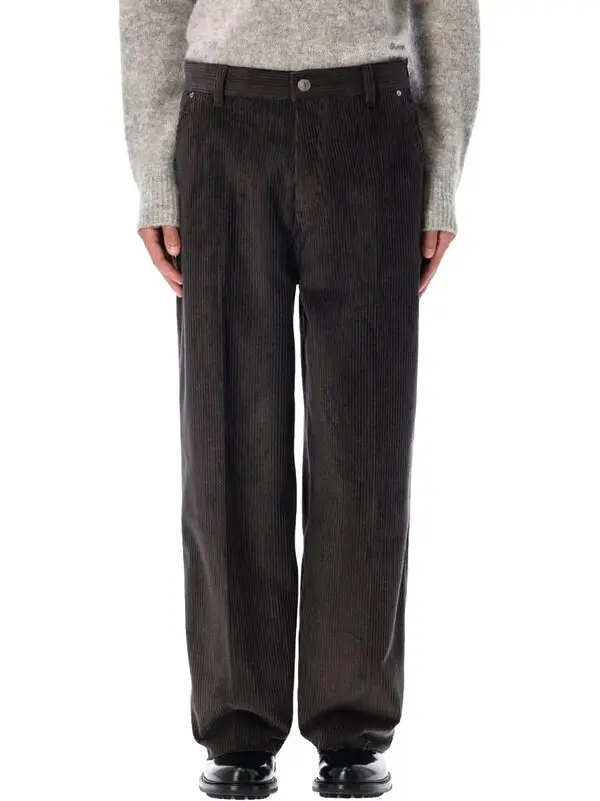 Ami Corduroy Wide-leg Trousers - Grey