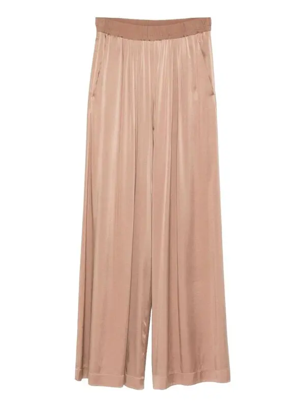 FORTE_FORTE Silk Satin Trousers - Brown
