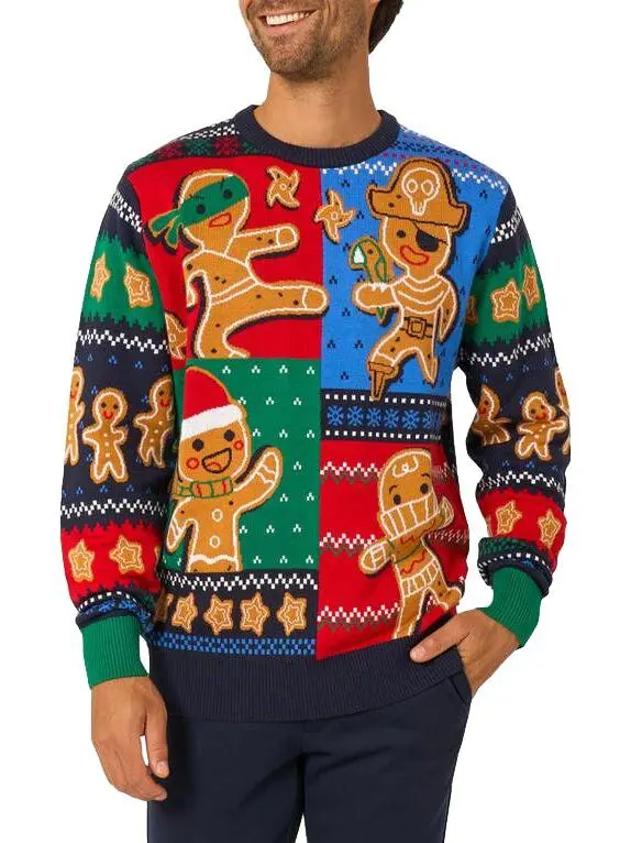 Opposuits Gingerbread Crewneck Sweater - Red Multi