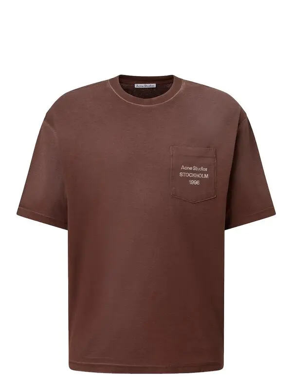 Acne Studios Logo Cotton-blend Jersey T-shirt - Brown