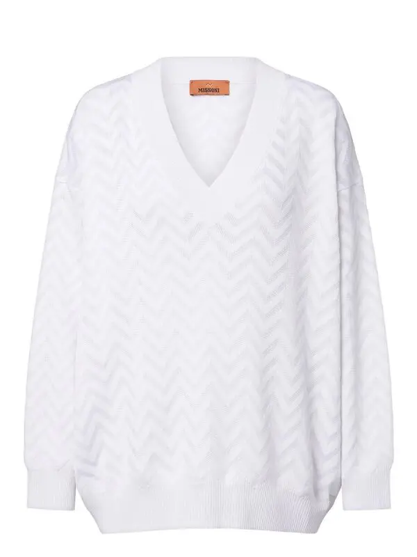 Missoni Zigzag Cotton-blend Sweater - White