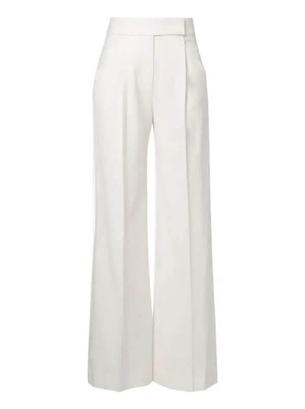 Veronica Beard Marbeau Pleated Wide-leg Pants - White