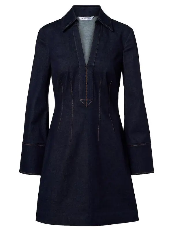 Veronica Beard Raymond Denim Mini Shirt Dress - Blue