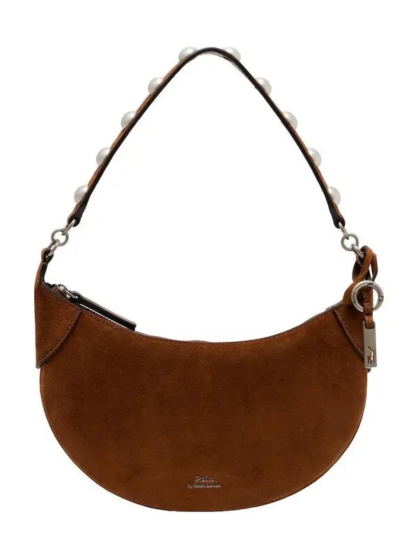 Polo Ralph Lauren Polo Id Mini Studded Suede Shoulder Bag - Brown