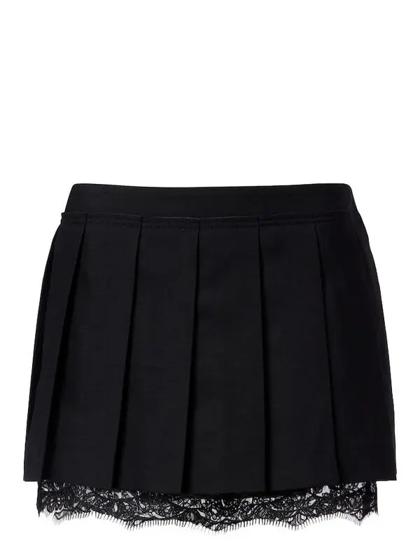 Acne Studios Inbora Lace-trimmed Pleated Miniskirt - Black