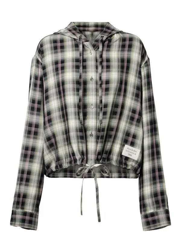 Acne Studios Checked Cropped Overshirt - Multicoloured