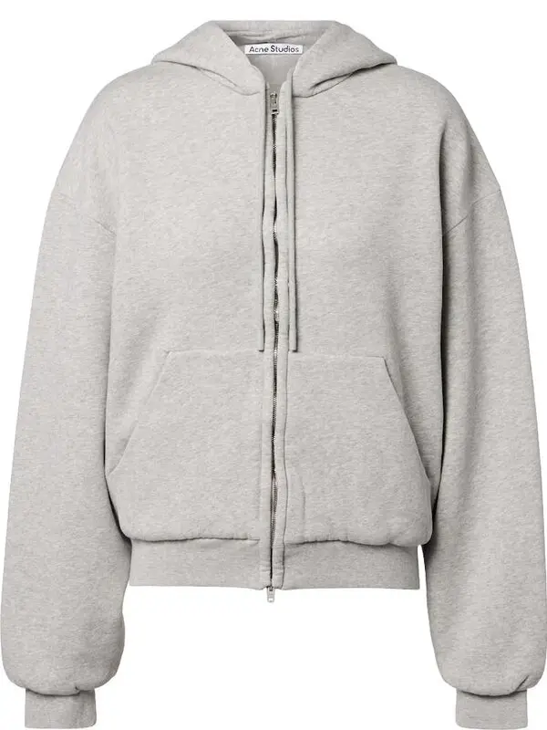 Acne Studios Cotton Fleece Zip-up Hoodie - Grey