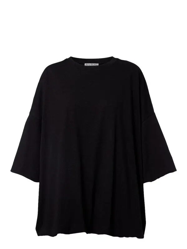 Acne Studios Eniko Logo Gathered T-shirt - Black