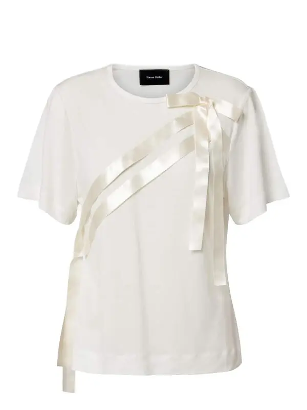 Simone Rocha Bow-detail Jersey T-shirt - White