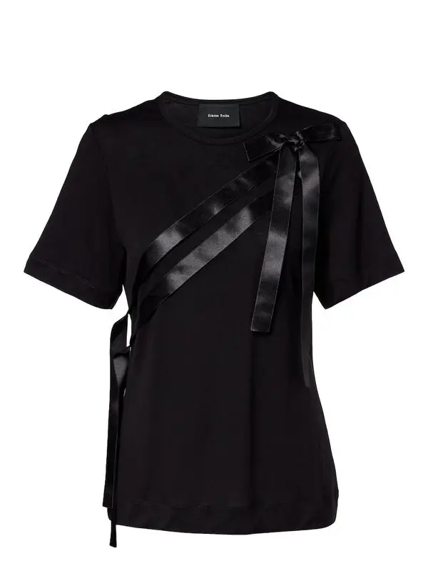Simone Rocha Bow-detail Jersey T-shirt - Black
