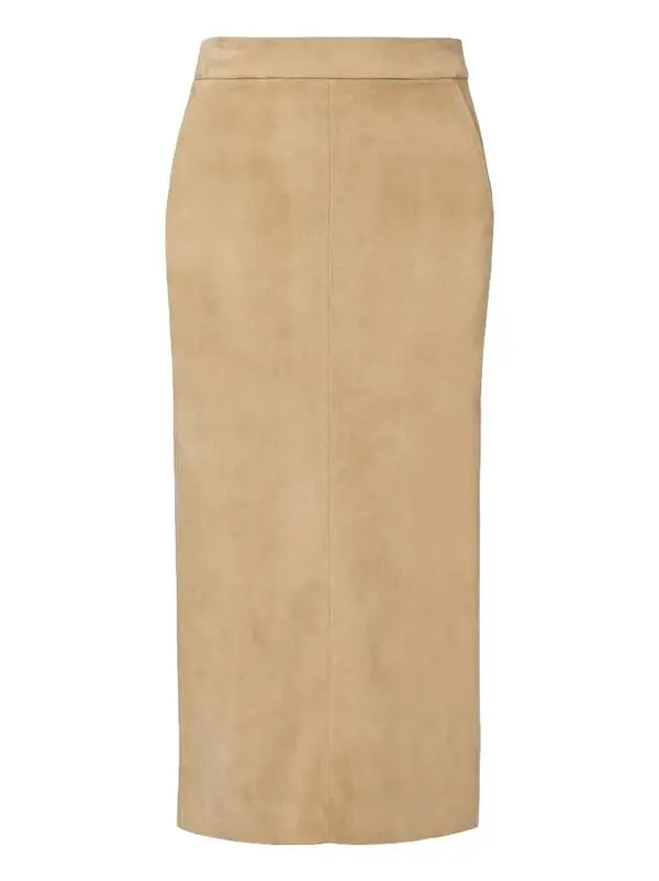 Stouls Pencil Suede Skirt - Beige