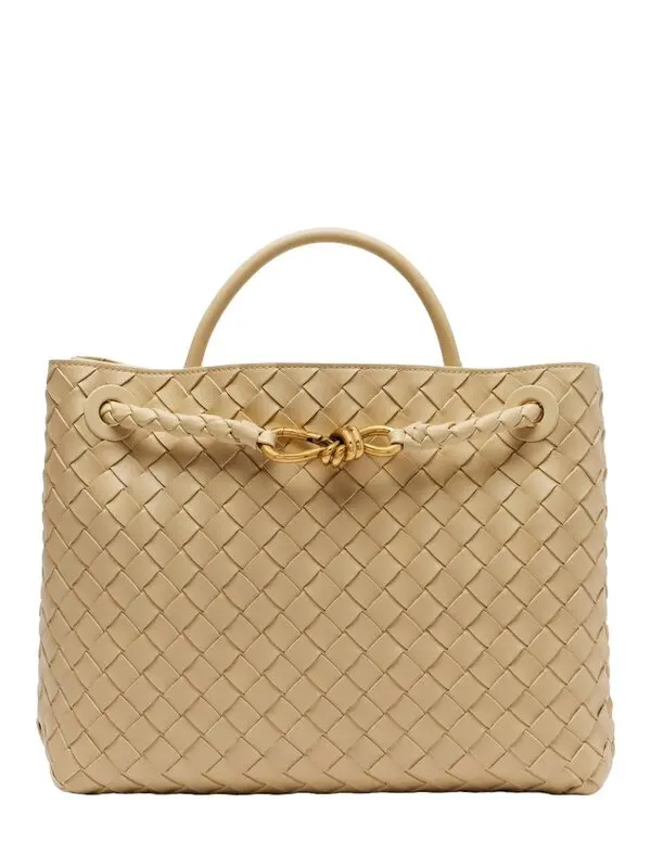 Bottega Veneta Andiamo Medium Leather Tote Bag - Beige